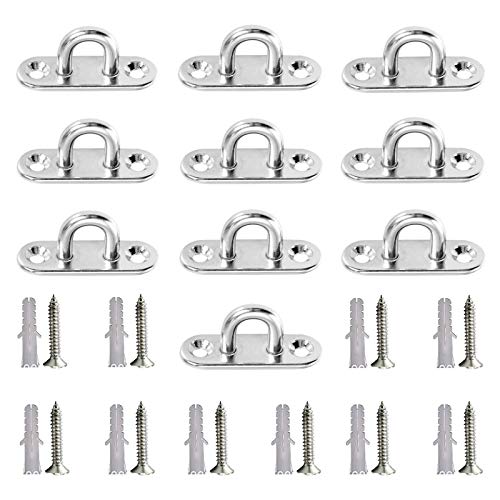 【楽天市場】YFFSFDC 長方形パッドアイ 10個入り ネジ20個付き アイプレート ステンレスループ 304ステンレス鋼製 M5 天井 ...