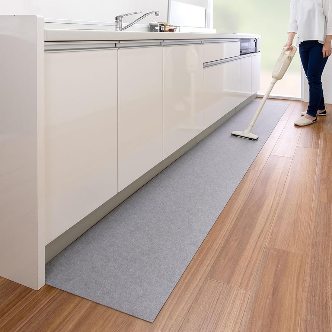 【楽天市場】【日本製 撥水 消臭 洗える】サンコー キッチンマット ずれない 台所マット ロング 45×240cm グレー おくだけ吸着 KY ...