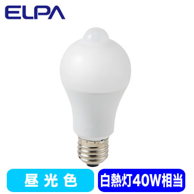 【楽天市場】LDA5D-G-G5107PIR人感センサー付LED電球 白熱灯40W相当 E26口金 昼光色ELPA 朝日電器 電球 ランプ：タカラShop 楽天市場店