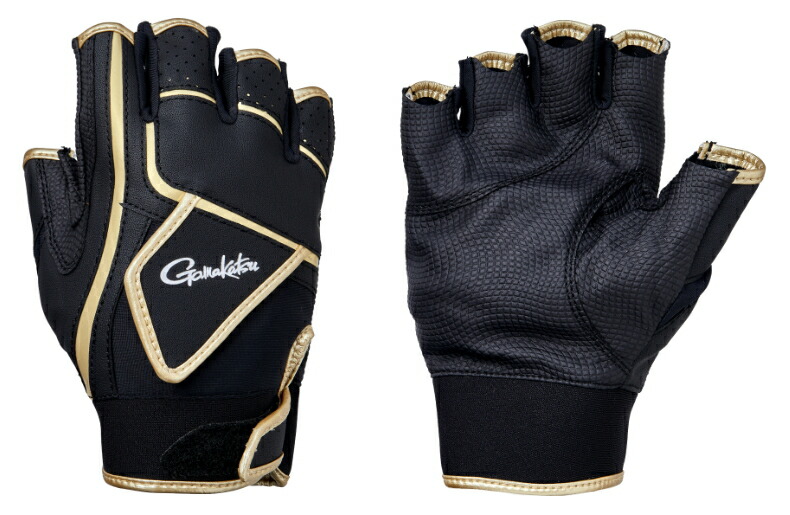 【楽天市場】がまかつ CORDURA (R) トーナメントグローブ (5本切) GM-7293 ブラック×ゴールド LLサイズ 【メール便発送】 gamakatsu：釣人館ますだ 楽天市場支店