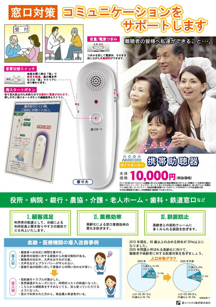 【楽天市場】ボイスモニター ミミトモ(mimitomo)携帯助聴器VM-1：通販天国