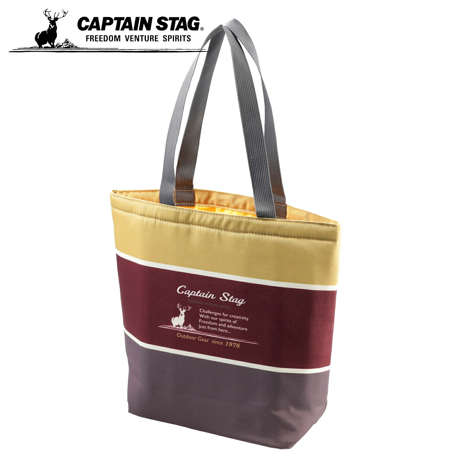 【楽天市場】キャプテンスタッグ(CAPTAIN STAG) 保冷バッグ クーラーバッグ トートクーラーバッグ 容量6L 巾着式 ボルドー/クラシック UE-674：TTC楽天市場店