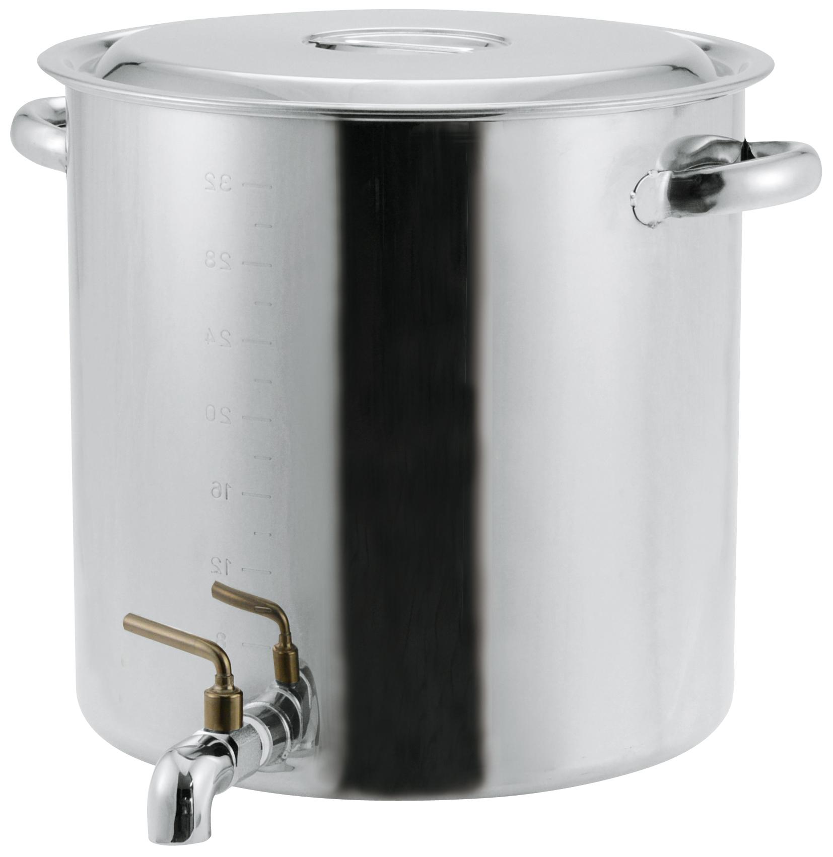 【楽天市場】【送料無料】 EBM 18-8 蛇口付寸胴鍋 目盛付 30cm 20L 5749601：通販奉行