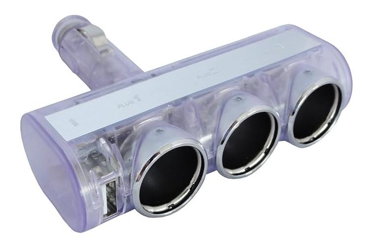 【楽天市場】【送料無料】 USB付き クリア ダイレクト3連ソケット DL-33：通販奉行