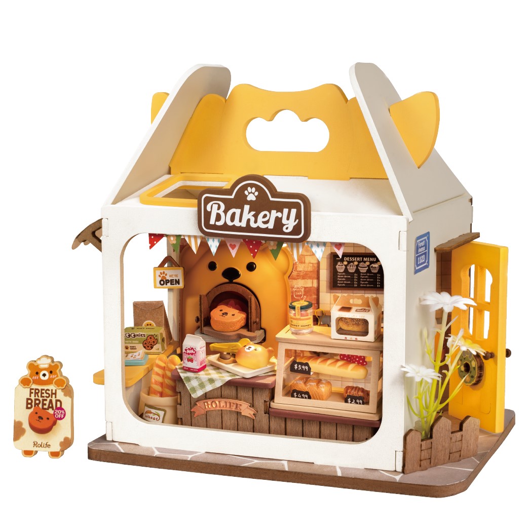 【楽天市場】ケーキ箱みたいなミニチュアハウス【公式】つくるんです ミニチュアハウス 「くまのベーカリーボックス」DS033／あんしん日本語説明書付 組み立て ドールハウス DIY キット ...