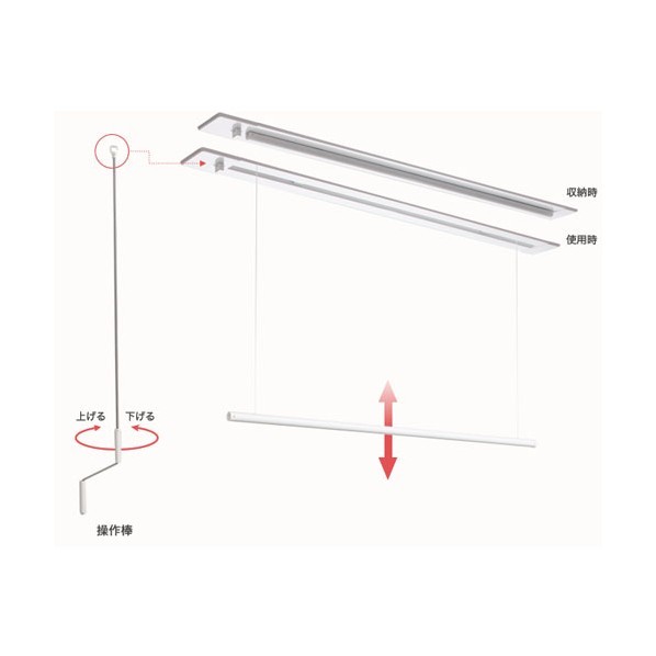 【楽天市場】川口技研 物干金物ホスクリーン 1340mm ホワイト URM-S-W 1組：DIY FACTORY ONLINE SHOP