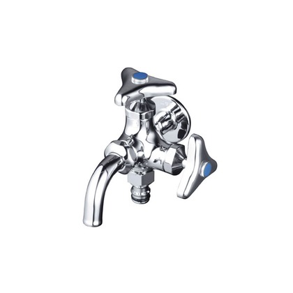 【楽天市場】KVK 屋外ニップル付二口横水栓 K124SPJ-JAN：DIY FACTORY ONLINE SHOP