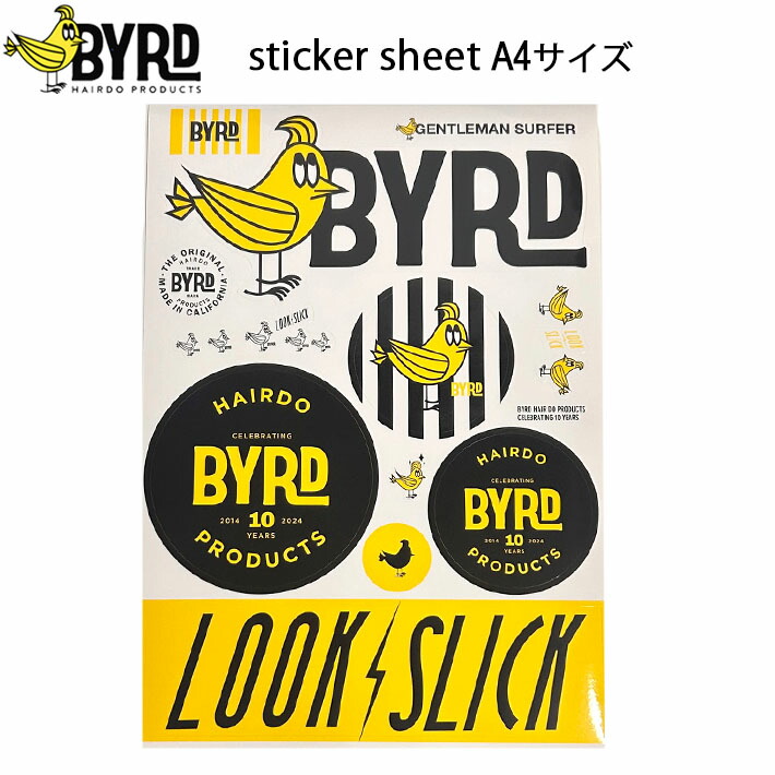 【楽天市場】BYRD バード ステッカーシート A4 日本上陸10周年記念！数量限定プロダクト発売！ シール サーフィン メンズ レディース ...