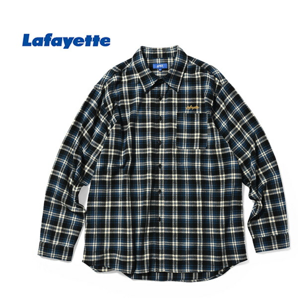 【楽天市場】Lafayette SCRIPT LOGO PLAID FLANNEL SHIRT ラファイエット スクリプト ロゴ プレイド ...