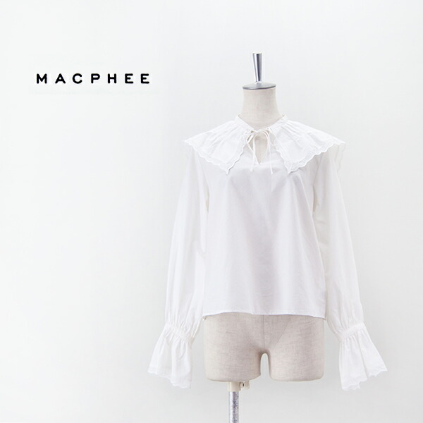 【楽天市場】【SALE 40%OFF】TOMORROWLAND MACPHEE マカフィー レディース コットンリヨセルレース ビックカラーブラウス[12-01-34-01303 ...