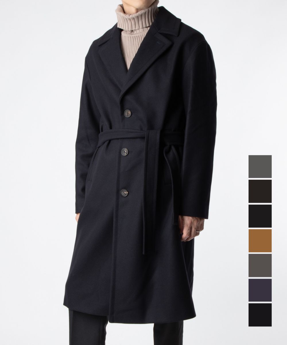 【楽天市場】イーヴォ HEVO OSTUNI E725 コート メンズ アウター ベルテッドコー オストゥーニ ビジネス ロングコート チェスターコート カジュアル ウールメルトン シングル ...