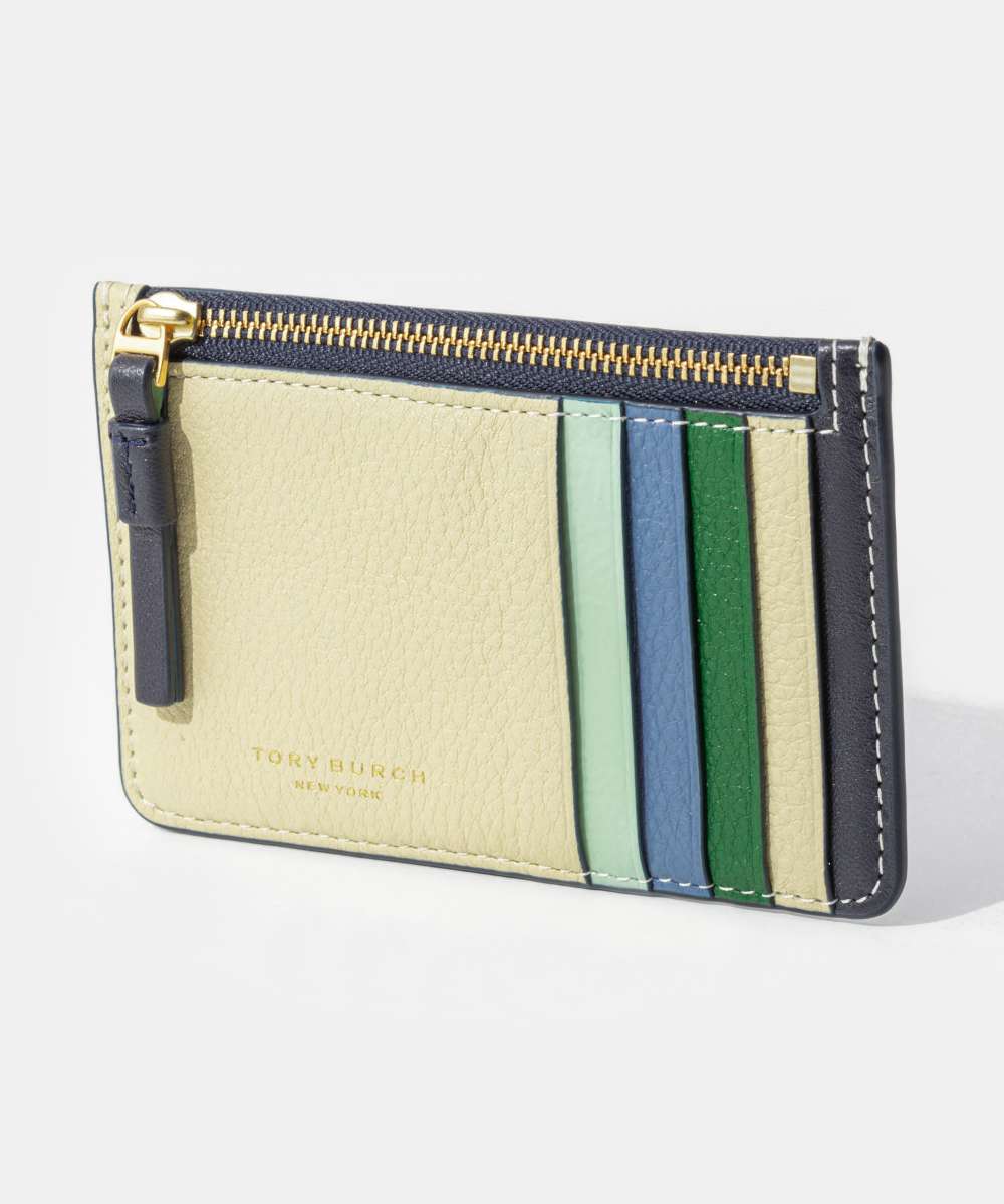 【楽天市場】トリーバーチ TORY BURCH Perry ペリー COLOR-BLOCK TOP-ZIP CARD CASE カラーブロック ...