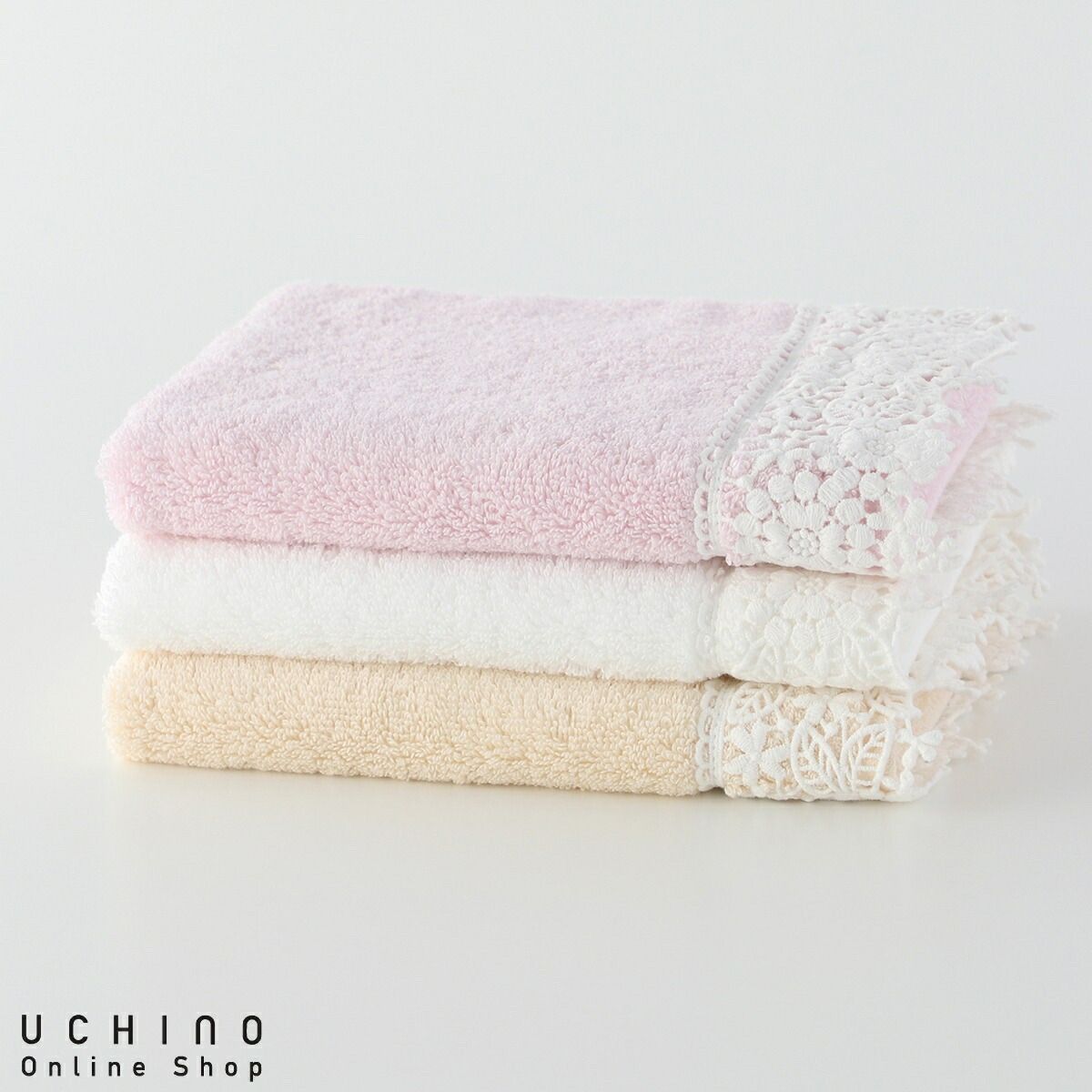 【楽天市場】【UCHINO公式店】ウチノ フェリシテ ゲストタオル｜約34×41.5cm UCHINO エレガント 小花モチーフ レース 超長綿 ギフト ウチノ UCHINO UCHINO ...