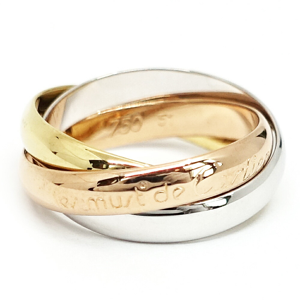 【楽天市場】【栄】【CARTIER】カルティエ K18YG WG PG トリニティ 3カラー リング 指輪 750YG ジュエリー レディース メンズ【仕上げ済】【中古】：質ウエダ