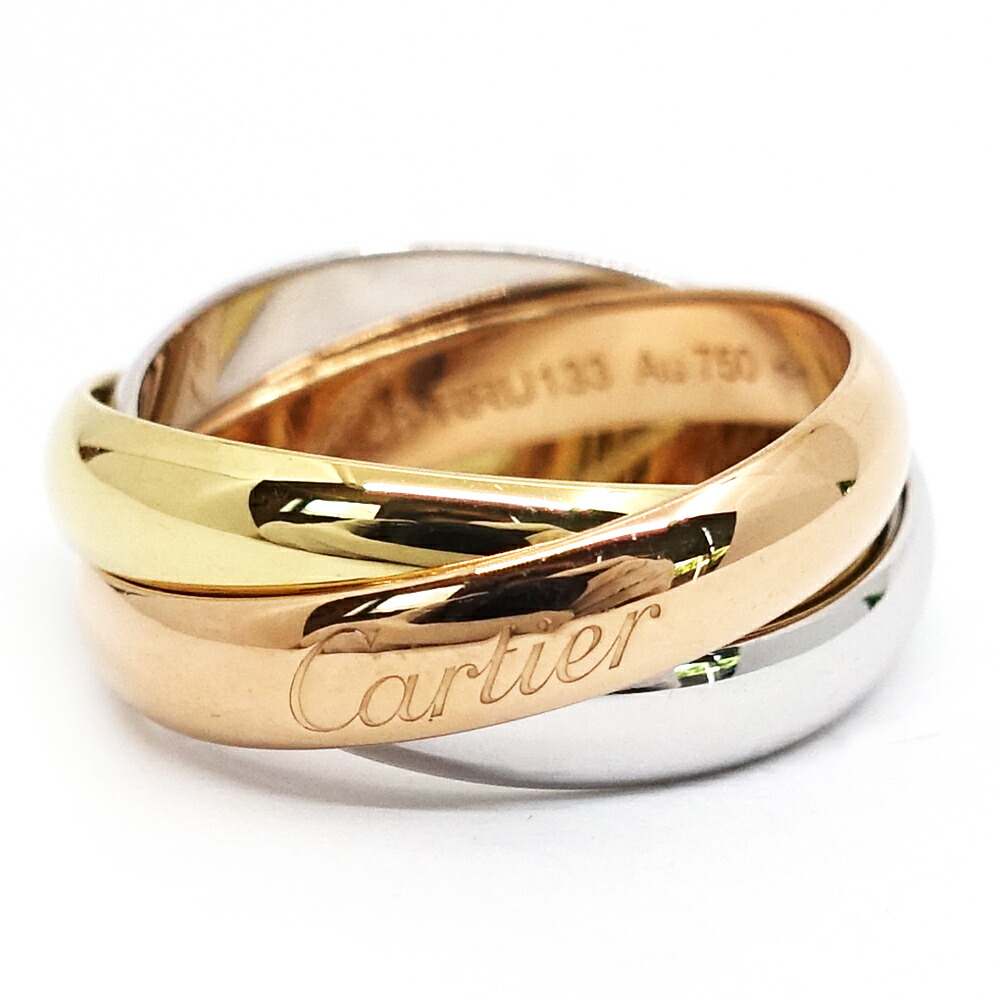 【楽天市場】【最大3万円割引クーポン 10/1~】【栄】【CARTIER】カルティエ K18YG WG PG トリニティ 3カラー リング クラシック 指輪 750YG ジュエリー レディース ...