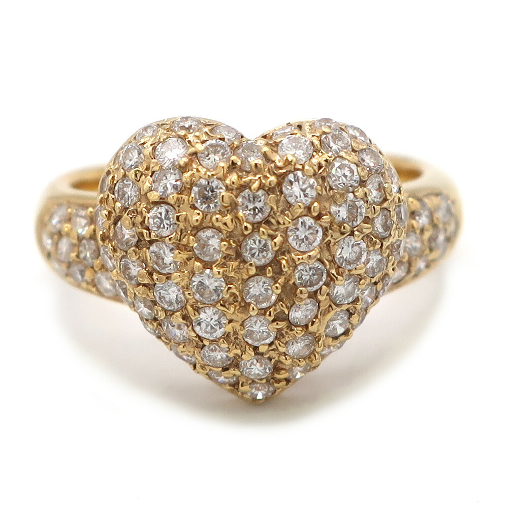 【楽天市場】【天白】【PONTE VECCHIO】ポンテヴェキオ ハートモチーフ ダイヤ 0.77ct 9号 K18YG イエローゴールド レディース ジュエリー アクセサリー 可愛い【中古 ...
