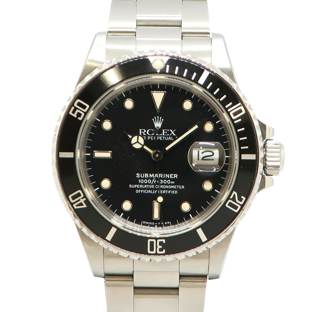 【楽天市場】【天白】【ROLEX】ロレックス サブマリーナー デイト 168000 トリプルゼロ 先端ドット R番 ブラック SS 腕時計 ...