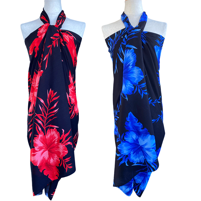 【楽天市場】フリンジ付パレオ 大判パレオISLAND PAREO(HIBISCUS 8)全5色 レーヨン製 160cm×110cm：ULU ...