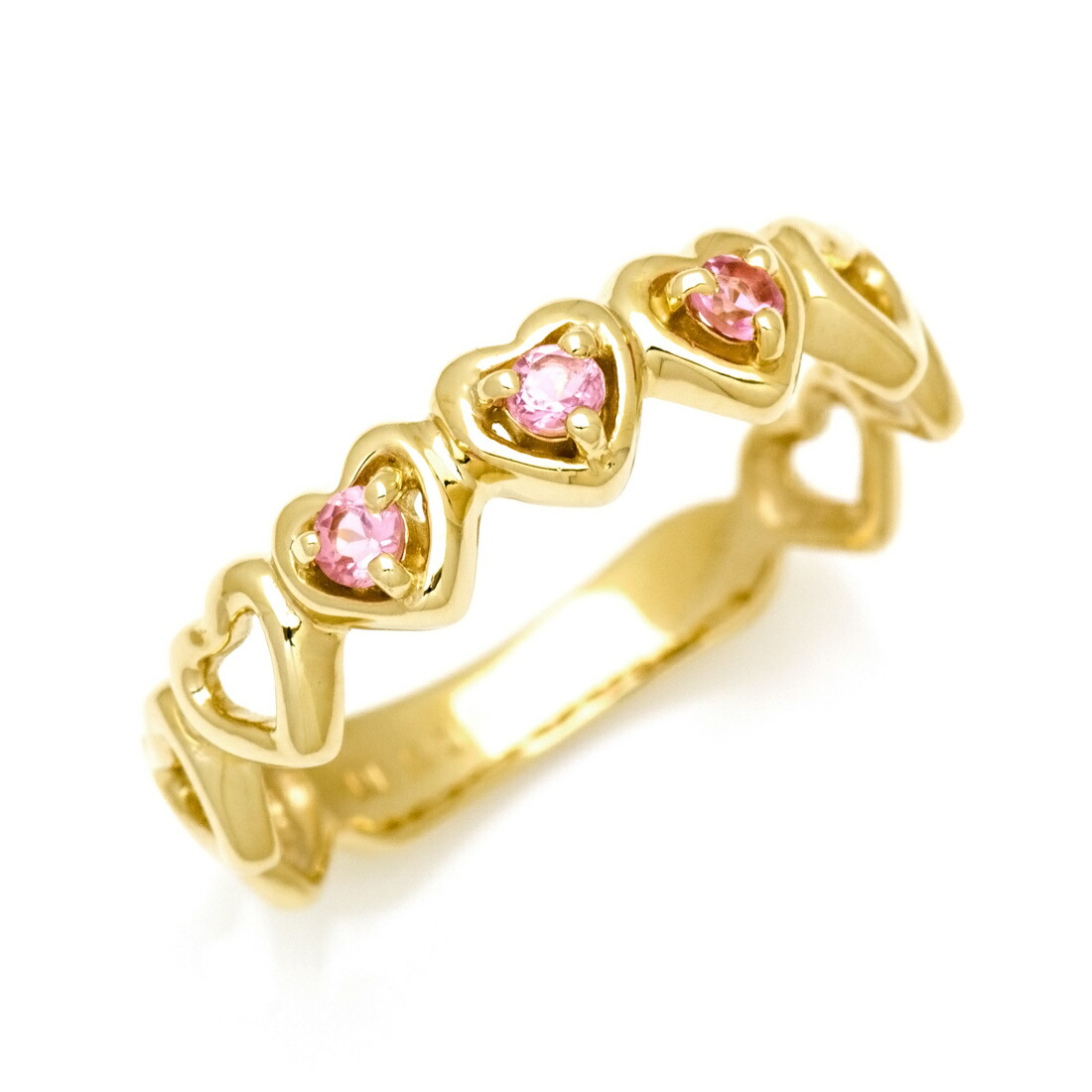 【楽天市場】OPEN23周年ポイント3倍 【即日発送可能】【11号】リング ピンクトルマリン ハートモチーフ ゴールド K10 クリスマス ...