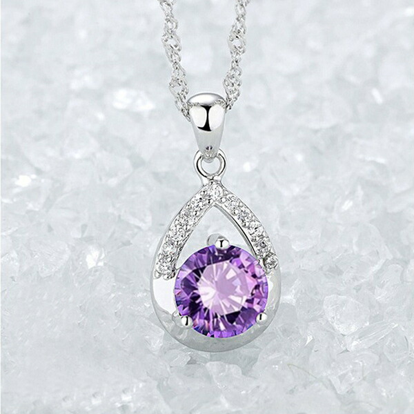 【楽天市場】天使の涙 ネックレス レディース アメジスト 紫水晶 1.88ct 大粒 プラチナ仕上げ：雲柱堂 楽天市場店