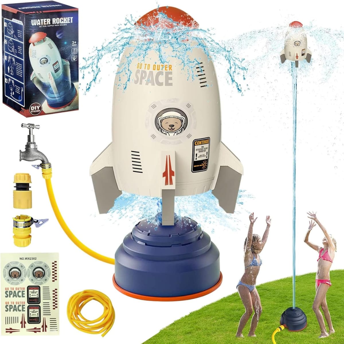 【楽天市場】Lunosur 正規品 ロケットスプリンクラー スプリンクラー 水遊び おもちゃ プール 玩具 噴水 ロケット 水遊びグッズ ...