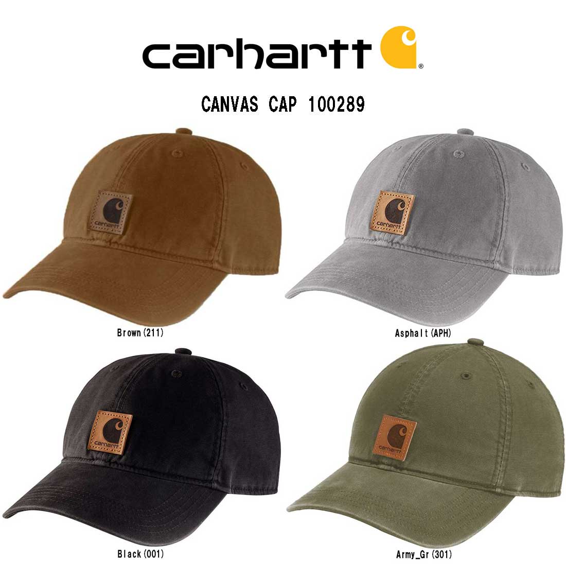 【楽天市場】Carhartt(カーハート)キャップ アウトドア 綿100% 帽子 シンプル CANVAS CAP 100289：UNDIE楽天市場店