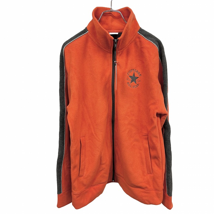 【楽天市場】コンバース 【新品/訳アリ】CONVERSE フリースジャケット ハイネック ロゴ刺繍 長袖 ポリ100% L オレンジ オレンジ×グレー メンズ：Undo Rowa 楽天市場店