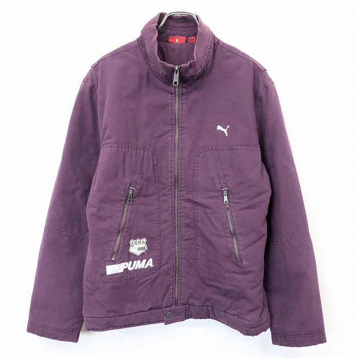 【楽天市場】【中古】PUMA プーマ L メンズ(レディース？) 中綿 ジップアップ ジャケット ブルゾン モックネック ロゴ刺繍 長袖 綿100% コットン パープル 紫：Undo Rowa ...