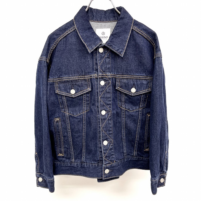 【楽天市場】【中古】ナノユニバース nano・universe デニム トラッカージャケット Gジャン ジージャン 長袖 無地 ボタン留め 綿100% 36 ブルー 青 レディース：Undo ...