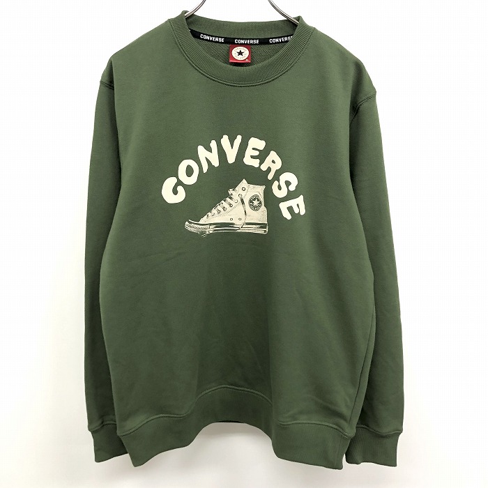 【楽天市場】【中古】CONVERSE ALL STAR コンバース オールスター M メンズ スウェットシャツ トレーナー カットソー 裏毛 プリント 長袖 グリーンカーキ 緑系：Undo ...