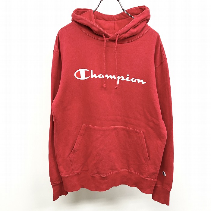 【楽天市場】【中古】Champion チャンピオン L メンズ 男性 スウェット プルオーバー パーカー フーディー 裏毛 ロゴプリント 英字 文字 長袖 綿100% レッド 赤：Undo ...