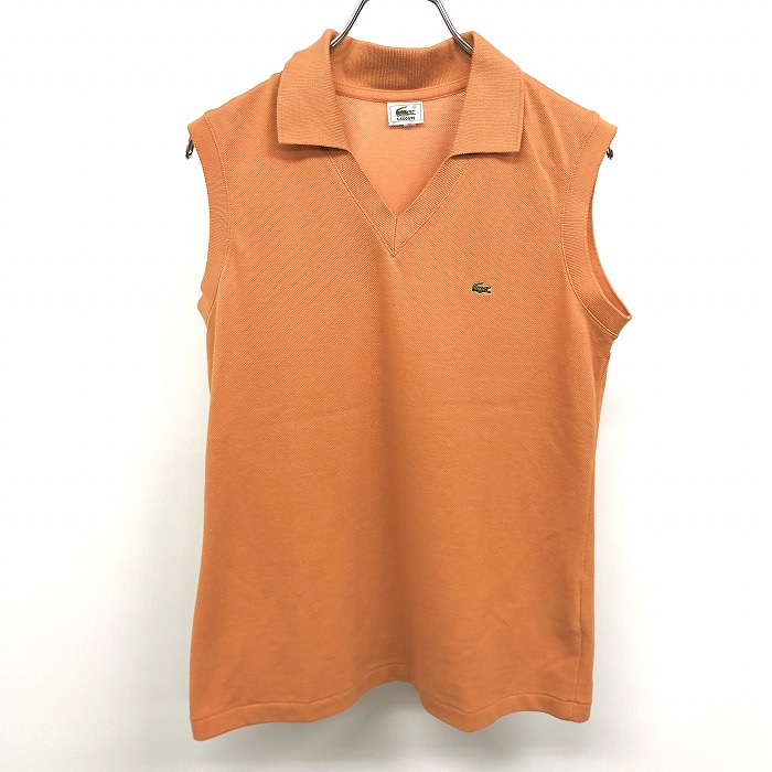 【楽天市場】【中古】LACOSTE ラコステ 42 レディース 女性 ノースリーブポロ ポロシャツ プルオーバー カットソー スキッパー 綿100% オレンジブラウン系 茶系：Undo ...