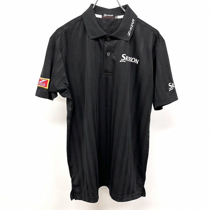 【楽天市場】【中古】SRIXON スリクソン M メンズ ゴルフ ポロシャツ ストライプ ロゴ刺繍 ロゴパッチ 英字 文字 半袖 ショート ...