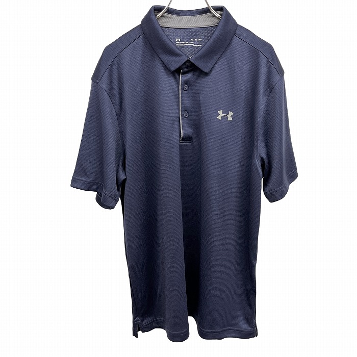 【楽天市場】【中古】アンダーアーマー UNDER ARMOUR ポロシャツ マイクロリブボーダー 半袖 ロゴプリント ポリ100% XL LL ネイビー 紺×グレー メンズ：Undo Rowa ...