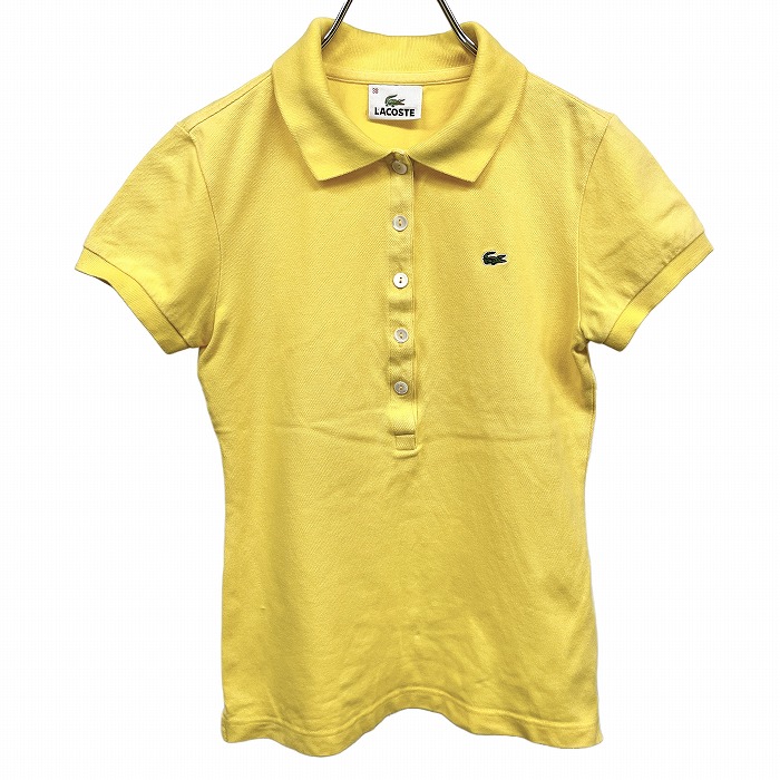 【楽天市場】【中古】ラコステ LACOSTE ポロシャツ 鹿の子 小さいサイズ 半袖 ワニの刺繍 若干ストレッチ 綿×ポリウレタン 38 イエロー レディース(キッズ？)：Undo Rowa ...