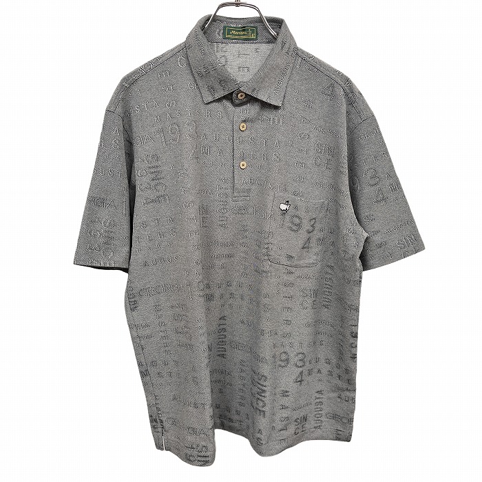 【楽天市場】【中古】マスターズ MASTERS ゴルフ ポロシャツ 鹿の子 ロゴ柄 ジャカード 英字 数字 半袖 日本製 綿×ポリ L ヘザーグレー (黒×グレー) メンズ：Undo Rowa ...