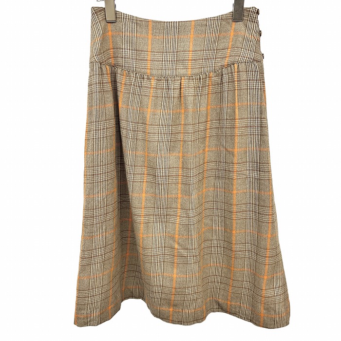 【楽天市場】【中古】スピックアンドスパン Spick ＆ Span 微起毛 スカート チェック 毛×ポリウレタン(裏地：キュプラ) 38 ブラウン 茶×オレンジ レディース：Undo Rowa ...