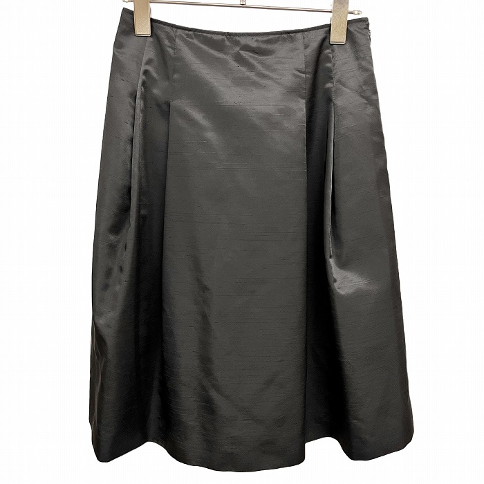 【楽天市場】【中古】マリクレール marie claire フレアスカート 無地 ひざ丈 裏地付き タック 日本製 ポリ100% 38 ヘザーブラック 杢黒 レディース：Undo Rowa 楽天市場店
