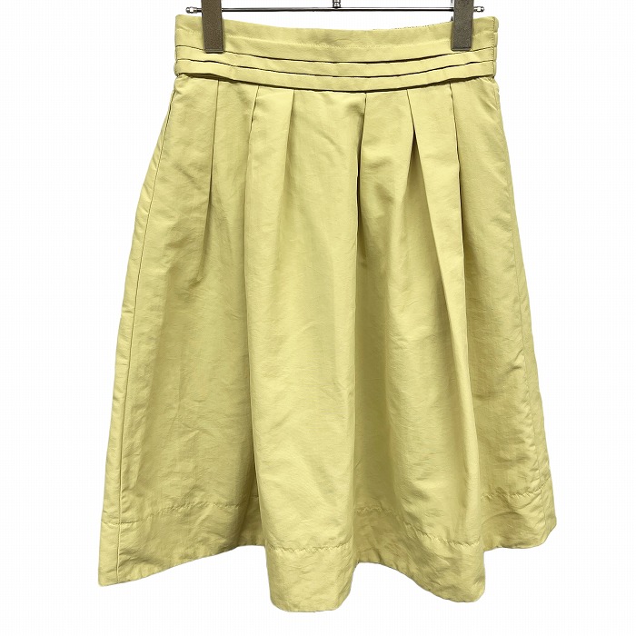 【楽天市場】【新品】ROPE PICNIC フレアスカート ひざ丈 無地 タック ウエストゴム 裏地付き ナイロン×ポリ 38 イエローグリーン 黄緑 レディース：Undo Rowa 楽天市場店