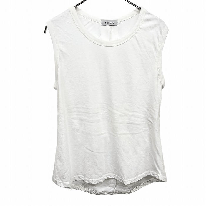 【楽天市場】【中古】ビヨンド BEYOND タンクトップ 後ろツイスト ノースリーブTシャツ 背中カットオフ 無地 綿×ポリウレタン ヘザーホワイト 白 レディース：Undo Rowa 楽天市場店