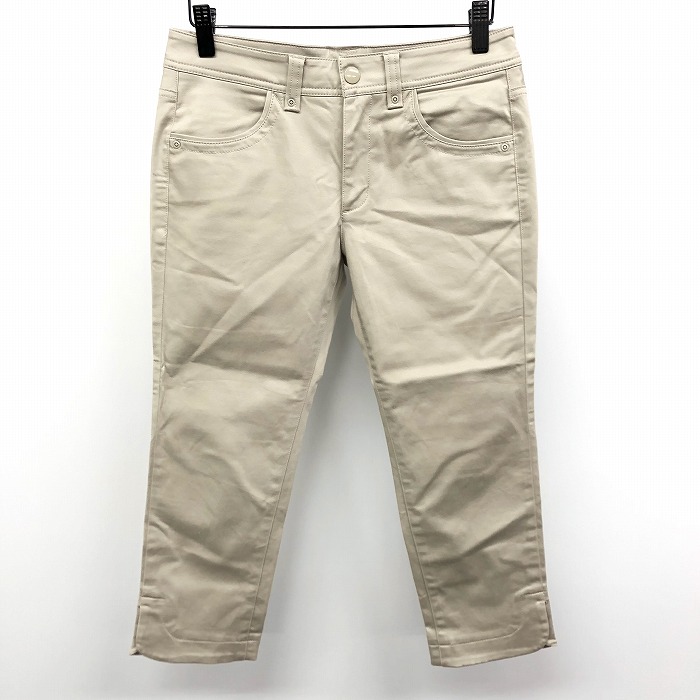 【楽天市場】【中古】LACOSTE ラコステ 38 レディース クロップドパンツ 裾スリット ストレッチ ジップフライ 綿×ポリウレタン ライトグレージュ系 ベージュ系：Undo Rowa 楽天市場店