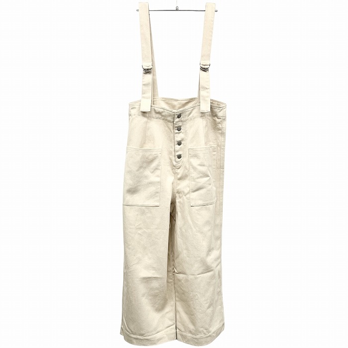 【楽天市場】【中古】ペアペア Pair Pair 肩紐ワイドパンツ サロペット パンツ ハイウエスト無地 フロントボタン 綿100% L ナチュラルベージュ レディース：Undo Rowa 楽天市場店