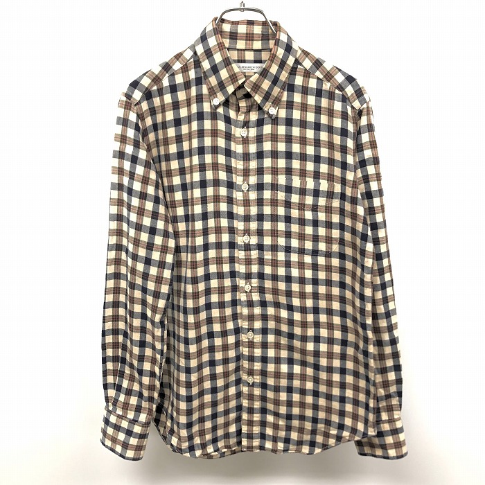 【楽天市場】【中古】URBAN RESEARCH DOORS アーバンリサーチ ドアーズ 38 メンズ シャツ チェック ボタンダウン 長袖 ポケット 綿100% ベージュ×茶系×紺×緑 ...