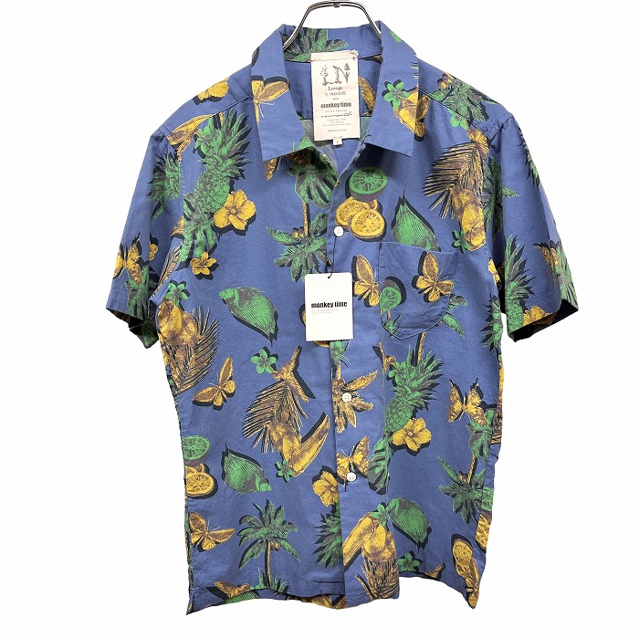 【楽天市場】【新品/訳アリ】UNITED ARROWS BEAUTY＆YOUTH monkey time シャツ アロハ柄 花 蝶 鳥 パイナップル 開襟 半袖 綿100% M ネイビー ...