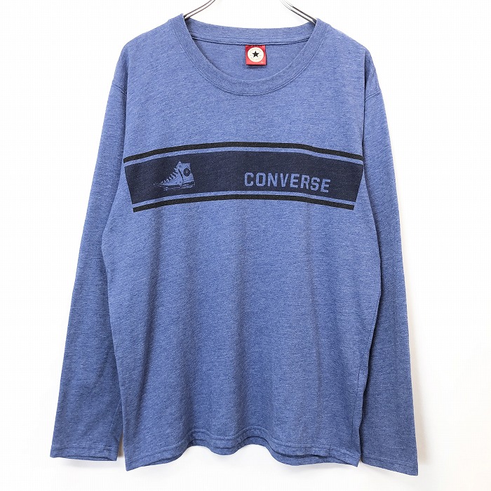 【楽天市場】【中古】CONVERSE ALL STAR コンバース オールスター L メンズ Tシャツ カットソー プリント ロゴ スニーカー イラスト 丸首 長袖 ヘザーネイビー：Undo ...