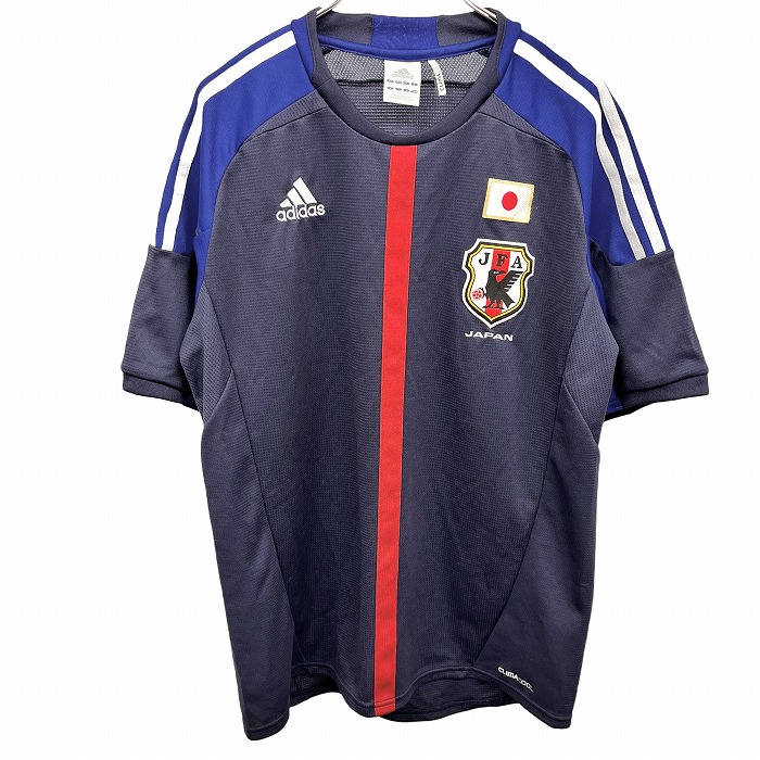 【楽天市場】【中古】アディダス adidas サッカー JFA 日本代表 ネーム無し Tシャツ ゲームシャツ 半袖 ラグラン 丸首 ポリ100% L ネイビー 紺×赤×白 メンズ：Undo ...