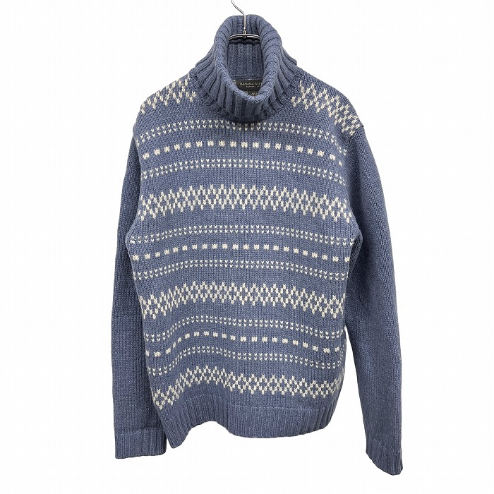【楽天市場】【中古】バナナリパブリック ニット セーター タートルネック ボーダー 長袖 毛×アンゴラ×ナイロン S ネイビー 紺×白系 メンズ(レディース？)：Undo Rowa 楽天市場店