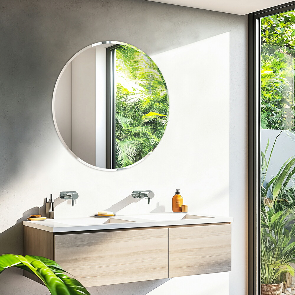 【楽天市場】【10%OFFクーポン】UNHO 鏡 壁掛け 丸 大型 幅60cm おしゃれ ウォールミラー 壁掛けミラー かがみ 割れない 丸型 ...