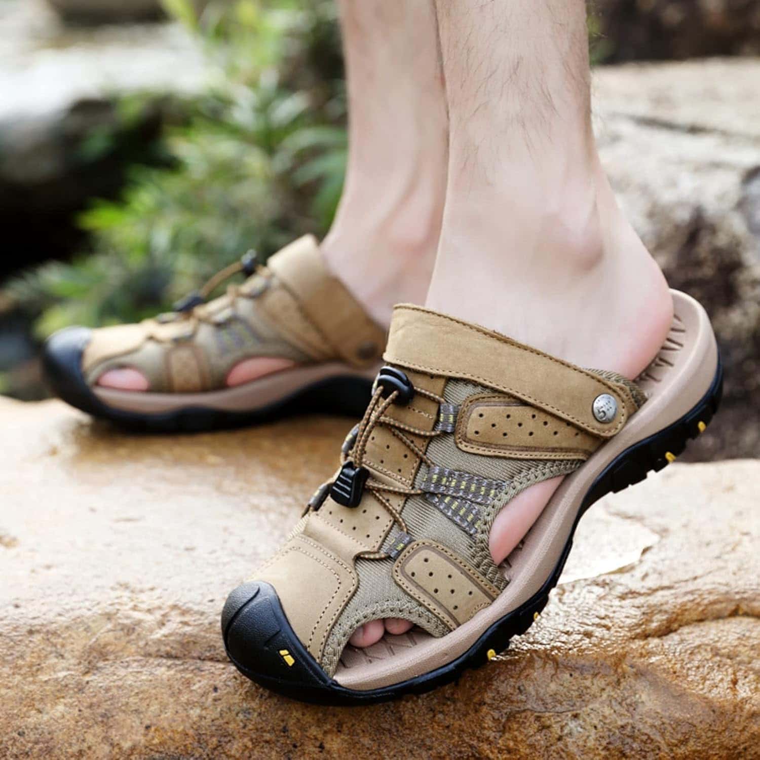 【楽天市場】レザー 登山サンダル 2way 透かし彫り トレッキングサンダル メンズ ビーチサンダル 本革 大きいサイズ 夏 スポーツサンダル 革靴 結ばない靴紐 つま先保護 着脱便利 痛く ...