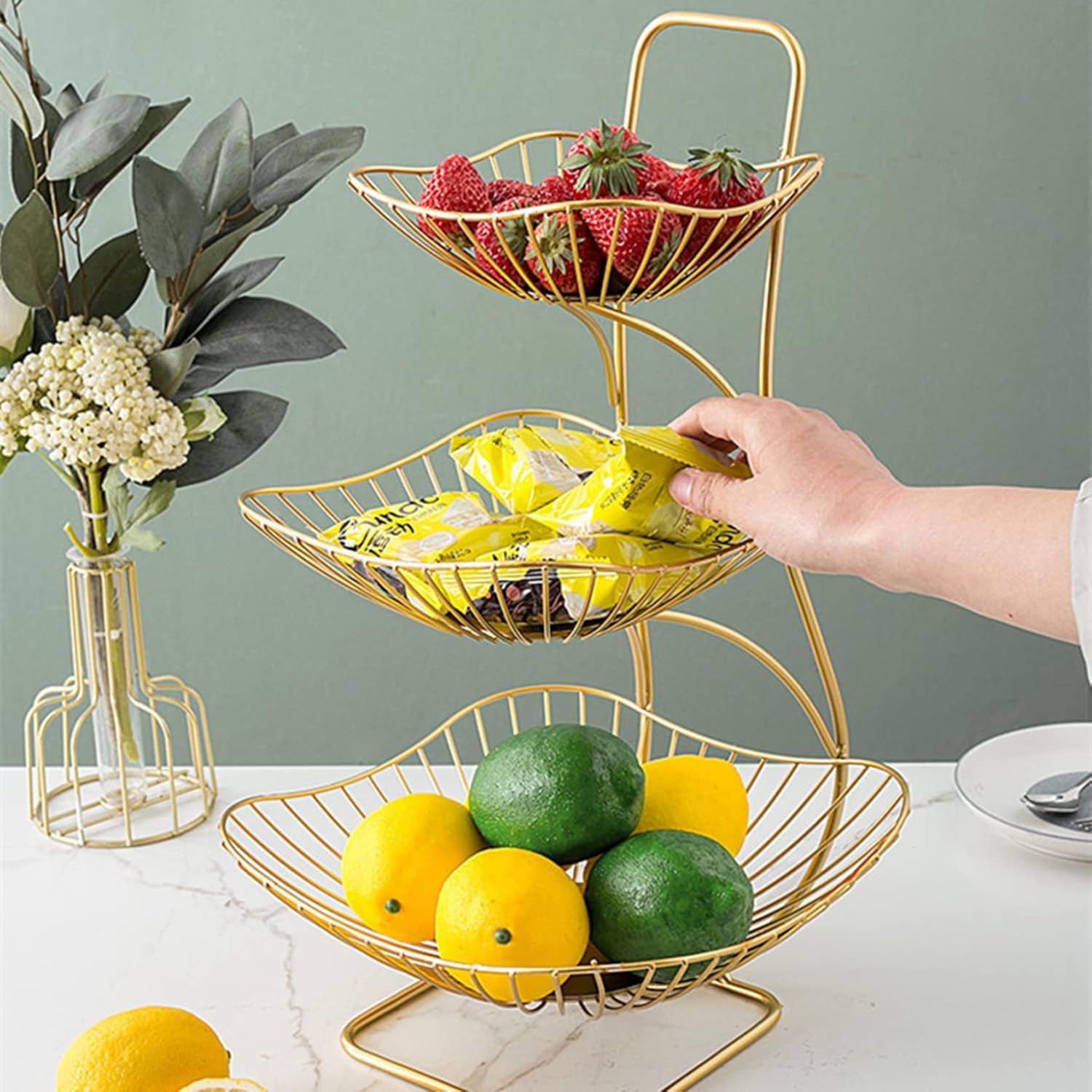 【楽天市場】多機能収納棚 3層 フルーツバスケット 果物かご メッシュ 鉄製 北欧風 インテリア おしゃれ キッチン用品 小物入れ お菓子入れ 化粧品棚 ケース 分解可能 長持ち：UNIIS通販